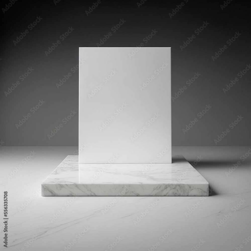 Podium for product advertisement or restaurant menus with marble podium ...