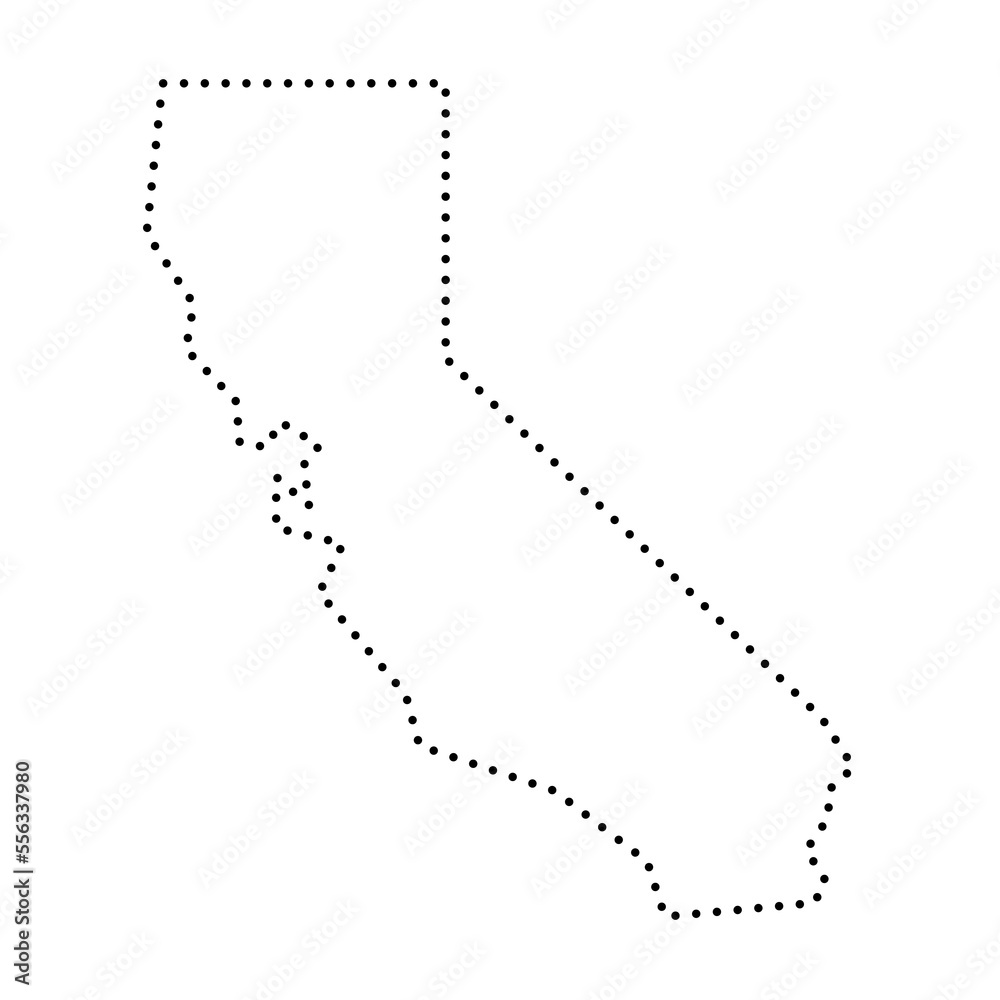 California state of United States of America, USA. Simplified thick ...