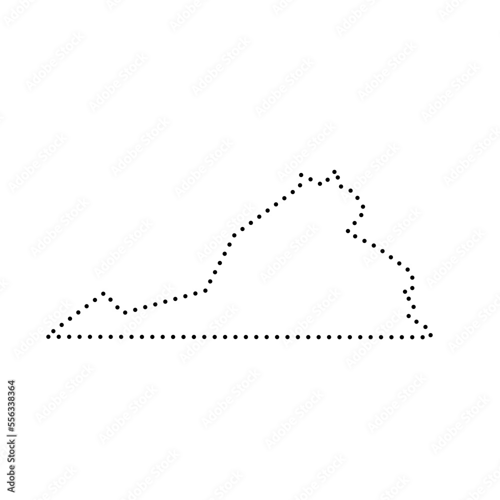 Virginia state of United States of America, USA. Simplified thick black ...