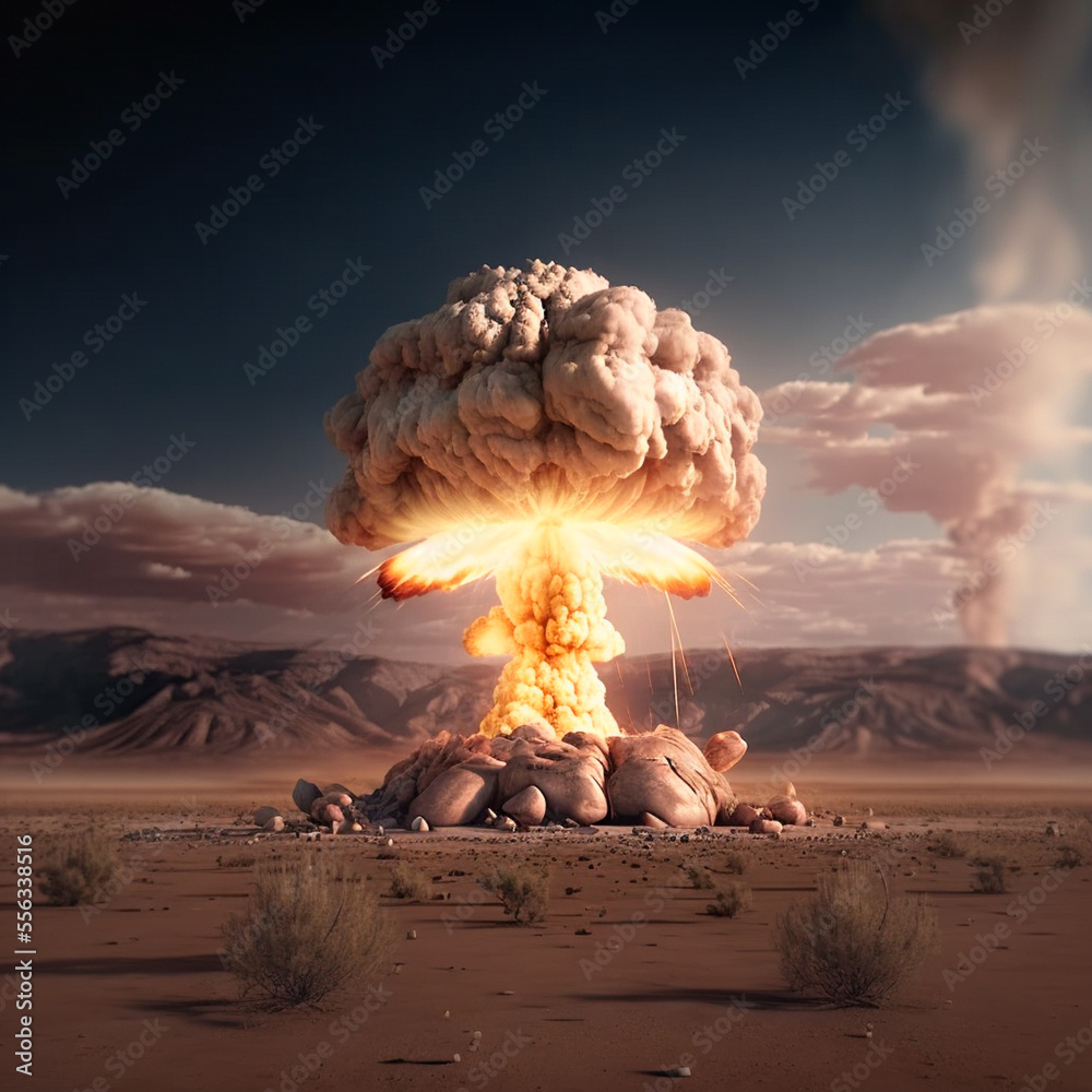 GENERATIVE AI, GENERATIVE, AI, nuclear bomb Stock Illustration | Adobe ...