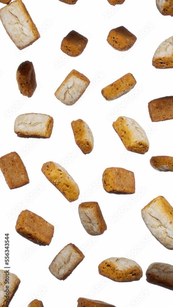 Vertically composed looping animation featuring a cloud of Bread Rolls ...