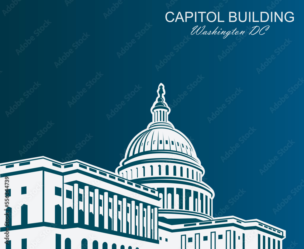 United States Capitol building icon in Washington DC Stock Vector ...