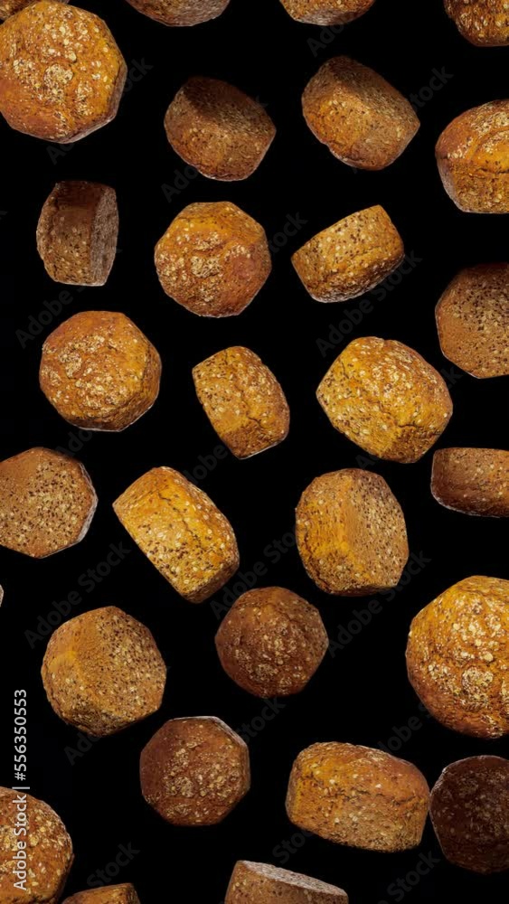 Vertically composed looping animation featuring a cloud of Brown Bread ...