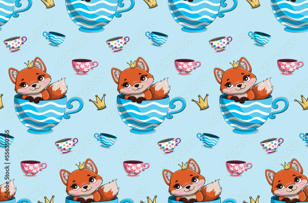 Vecteur Stock Fox seamless pattern. Repeating design element for ...