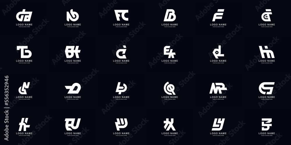 Collection full set abstract combine letter a - z monogram logo design ...