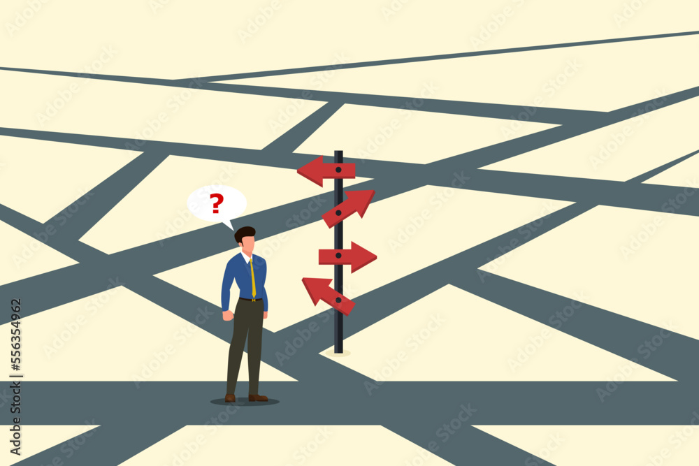 Confusing Direction Signs Clipart