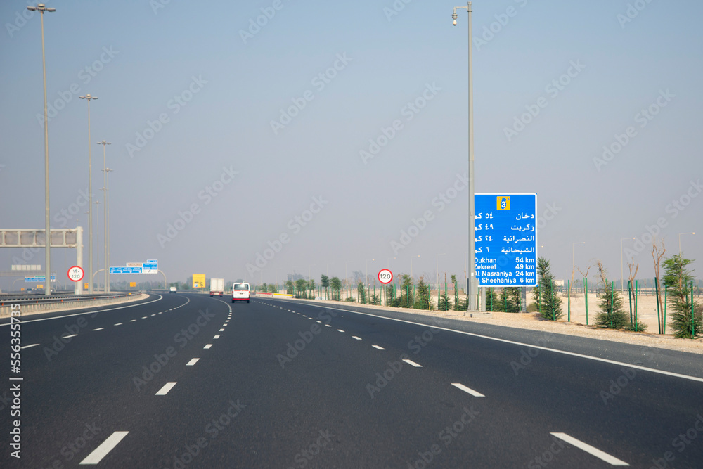 The Dukhan Highway in Qatar Stock Photo | Adobe Stock