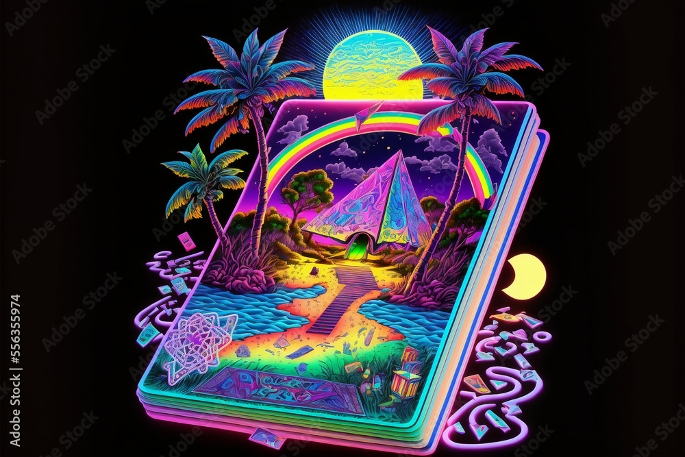 Magic Palm Tree Journal Generative AI Stock Illustration | Adobe Stock
