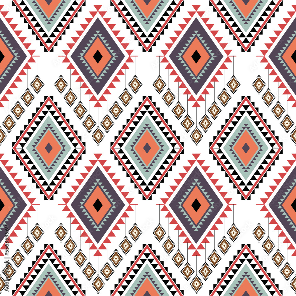 Geometric Ethnic pattern vector. African, American, Mexican, Western ...