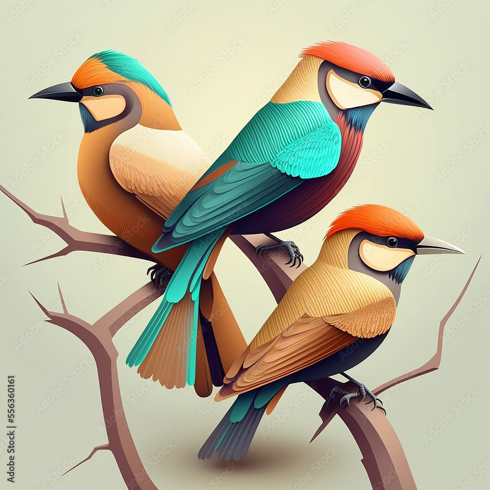 Birds Vector Art AI Generated Stock Illustration | Adobe Stock