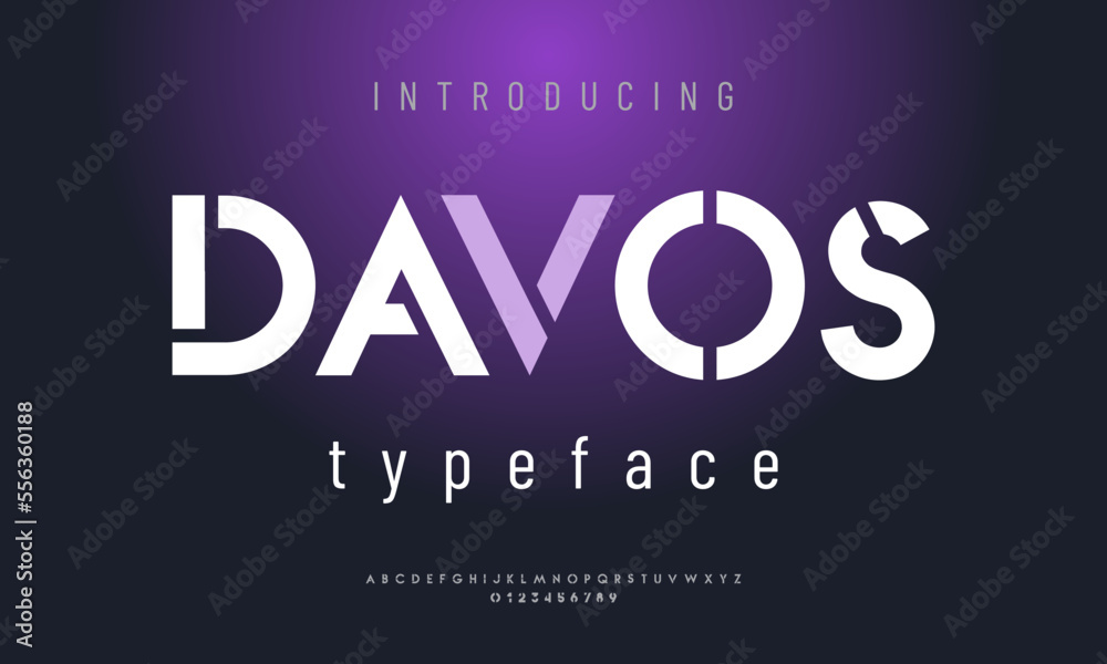 Davos creative urban sport fashion futuristic font numbers. Modern ...