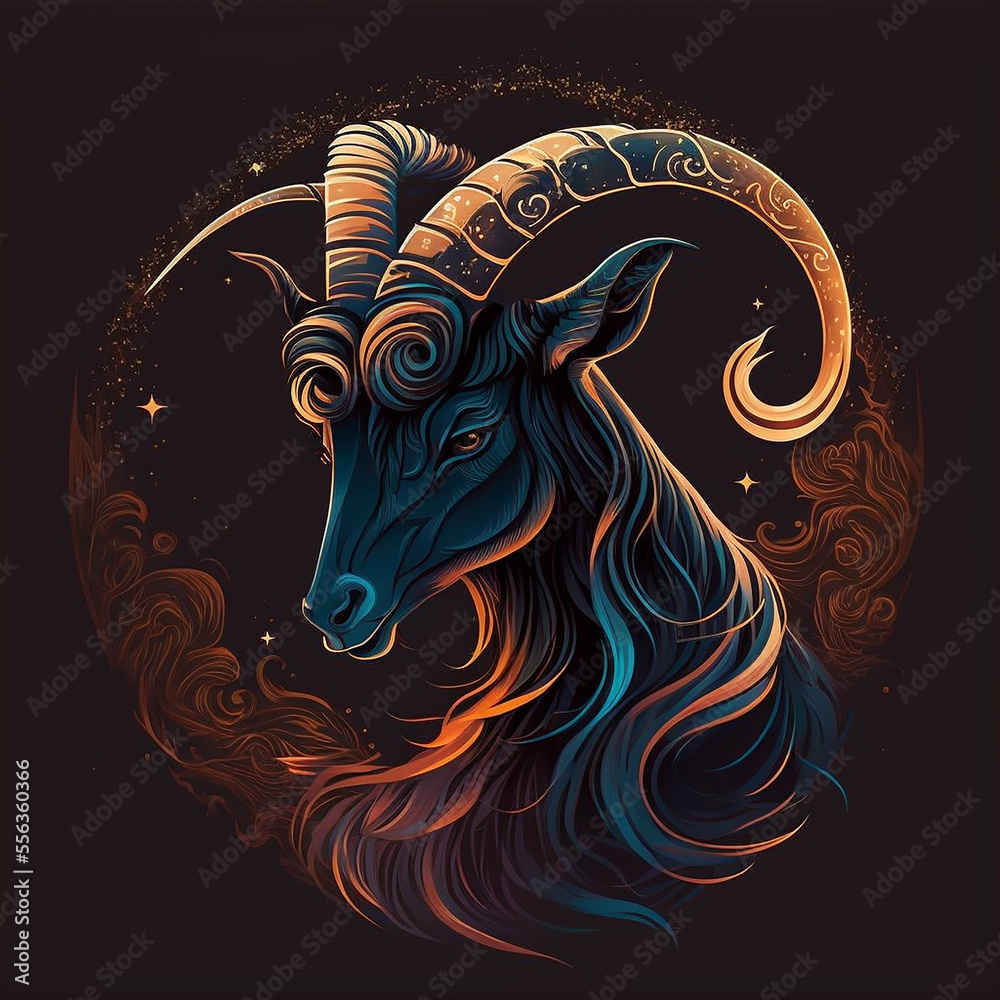 Capricorn Vector Art AI Generated Stock Illustration | Adobe Stock