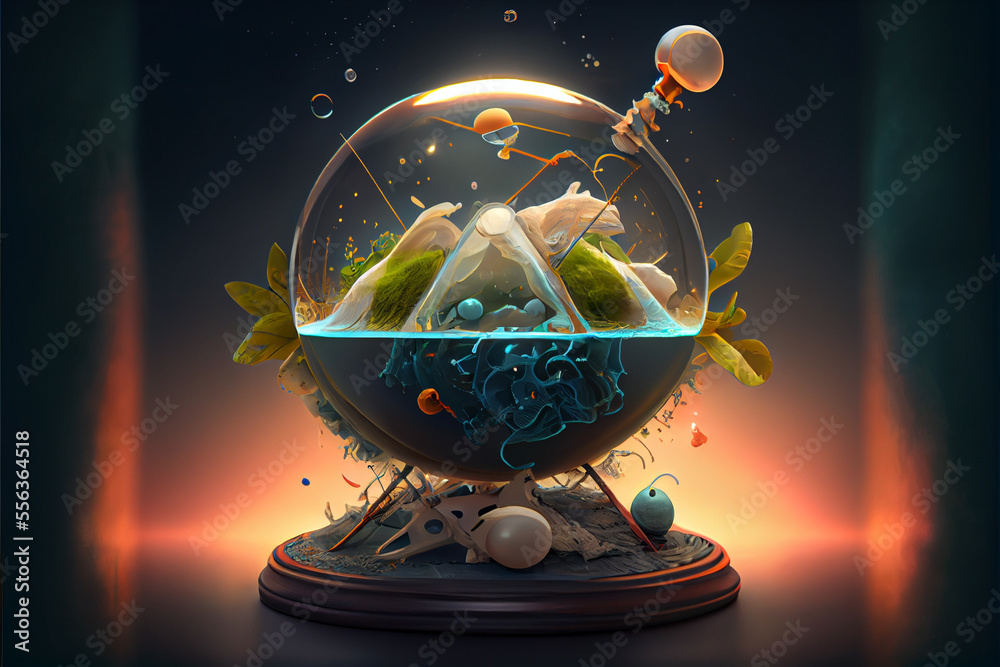 Cartoon National Science Day February 28 realistic rendering 3D Stock ...