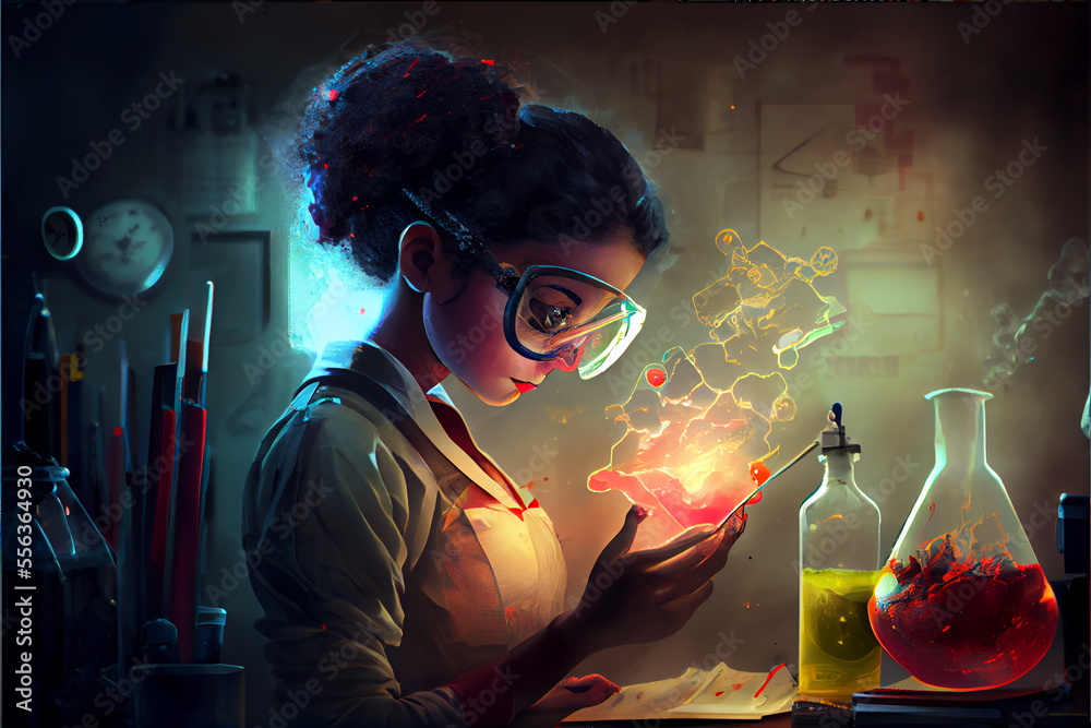 Cartoon National Science Day February 28 ai generated Stock ...