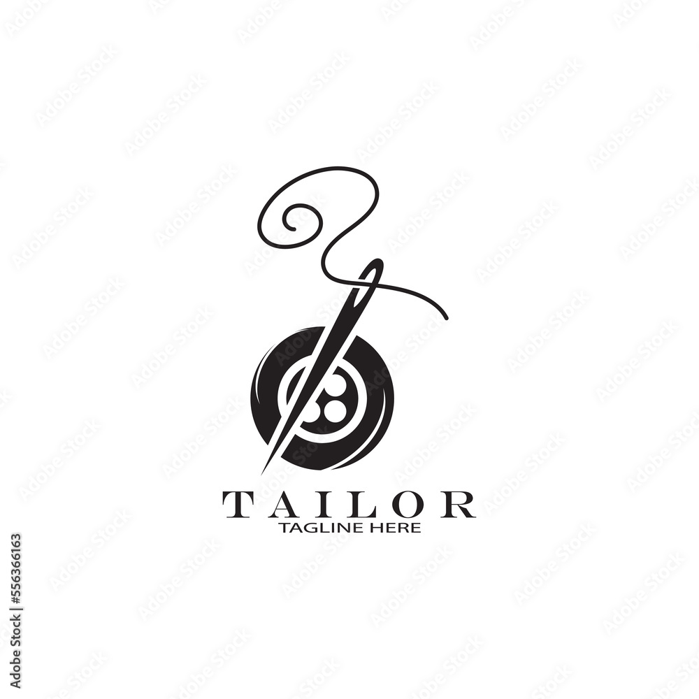 tailor logo icon illustration template combination of buttons for ...
