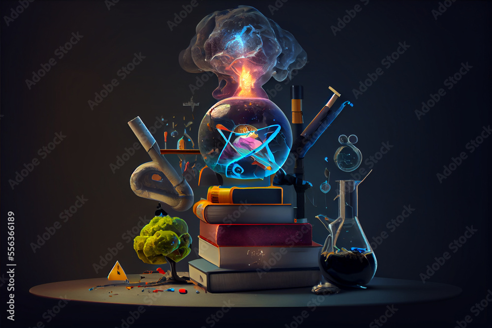 Cartoon National Science Day February 28 realistic rendering 3D Stock ...