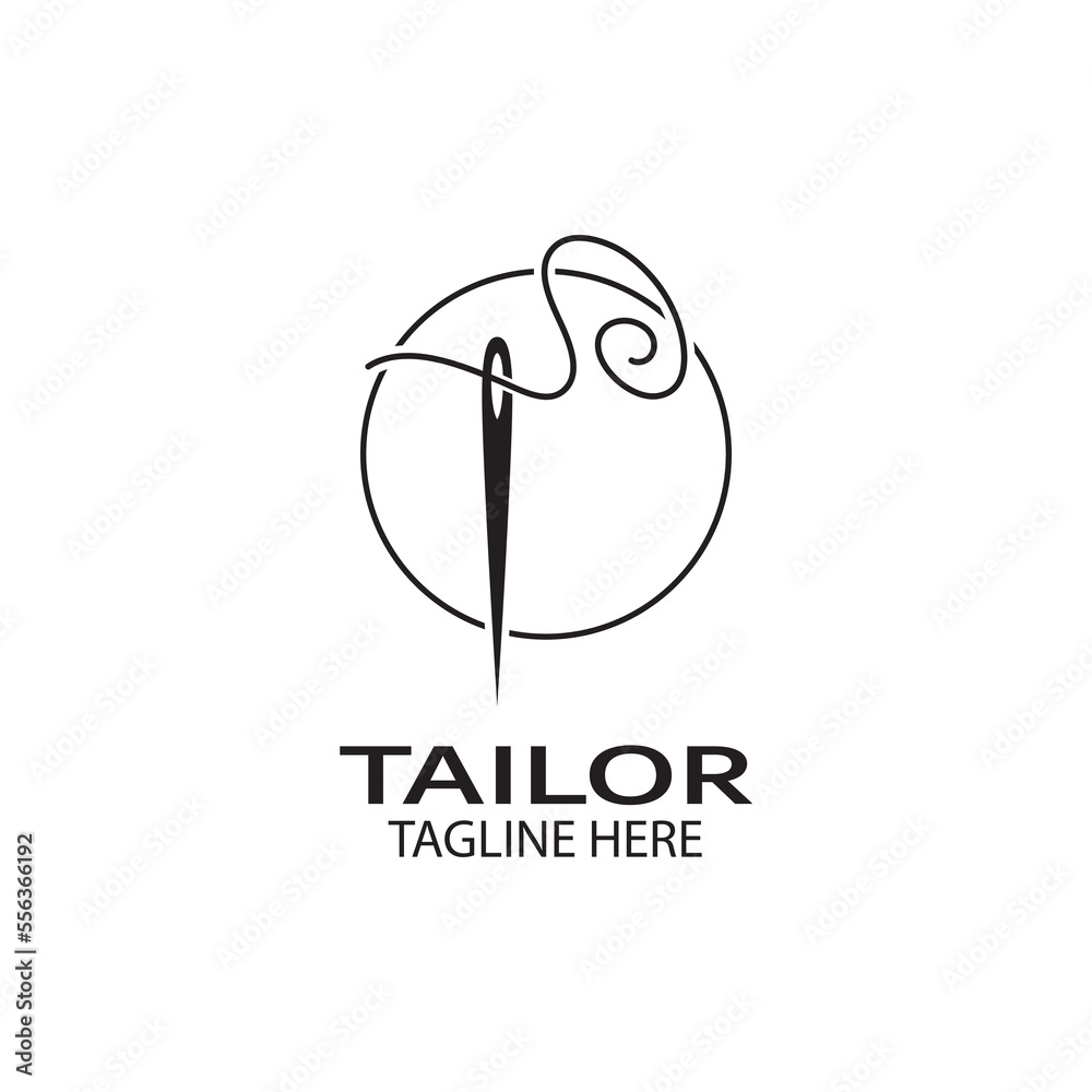 tailor logo icon illustration template combination of buttons for ...