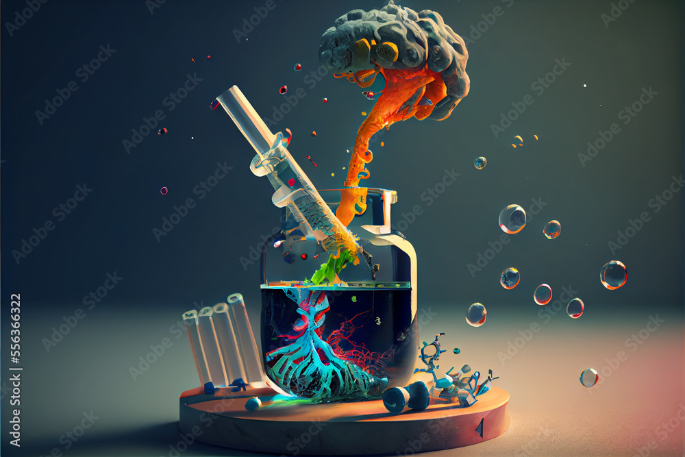 Cartoon National Science Day February 28 realistic rendering 3D Stock ...