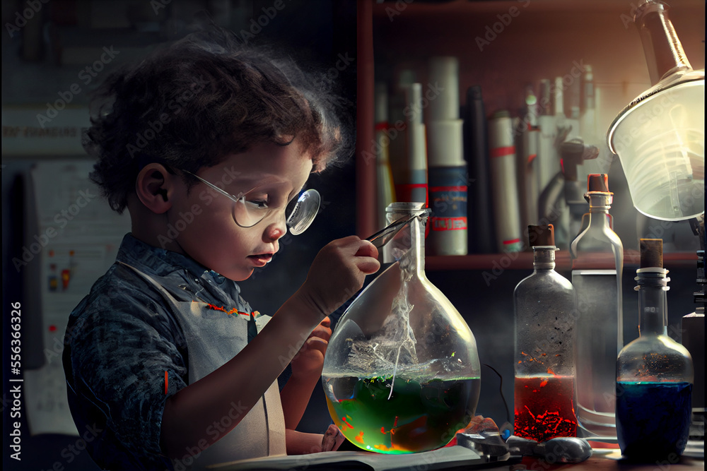 Cartoon National Science Day February 28 realistic rendering 3D Stock ...