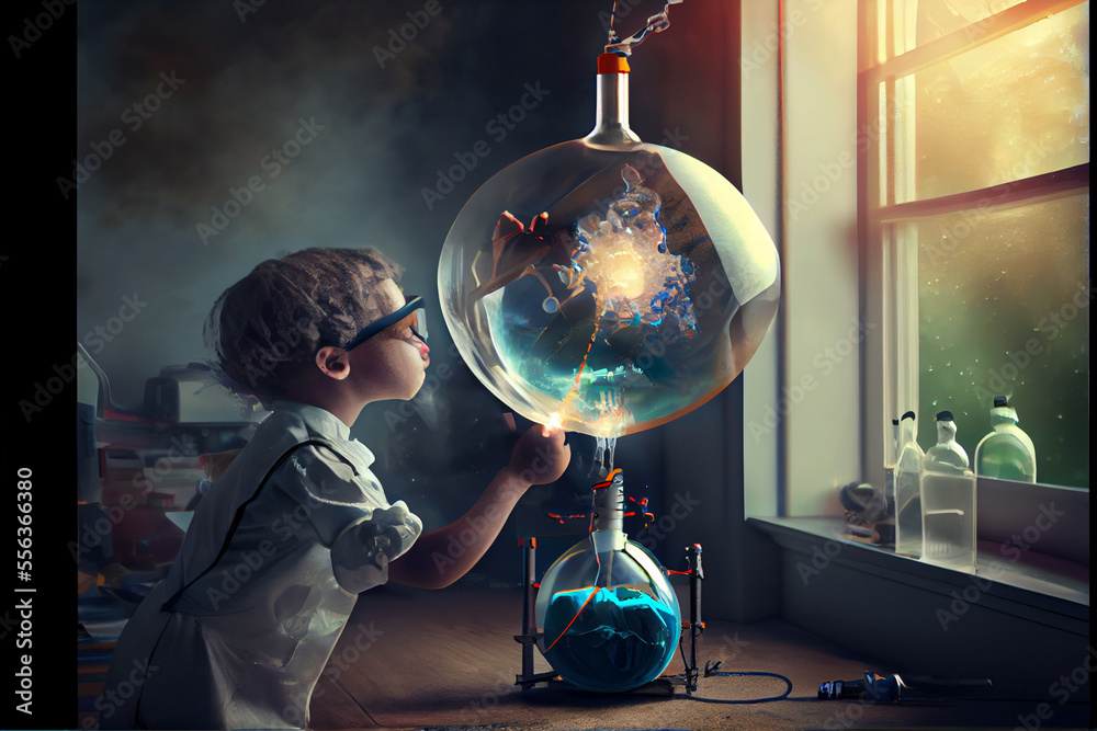 Cartoon National Science Day February 28 realistic rendering 3D Stock ...