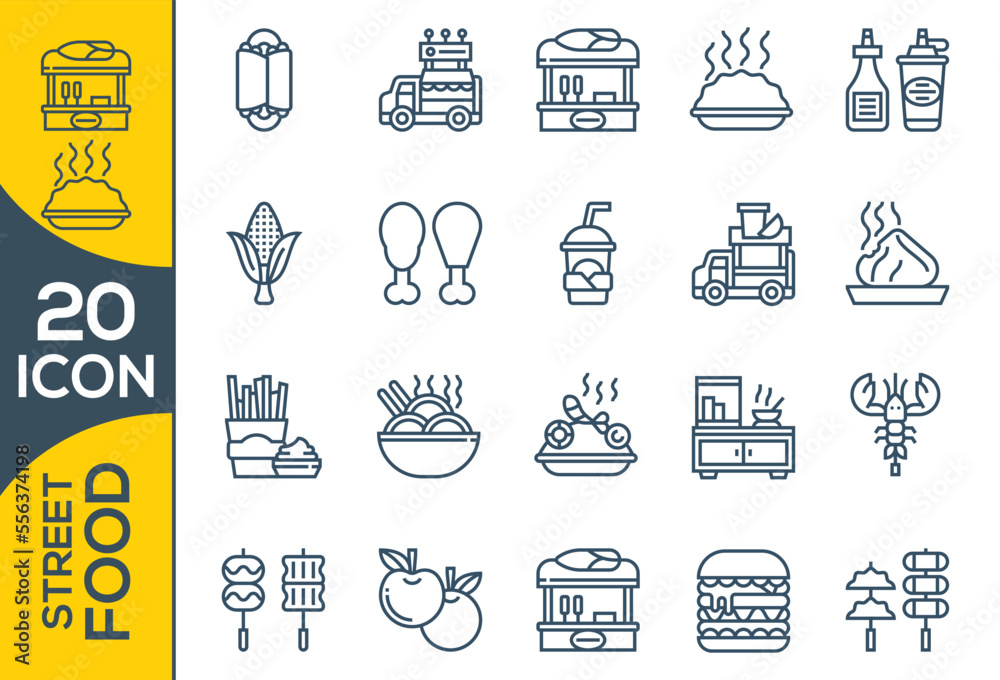 street food icon set design Stock Vector | Adobe Stock