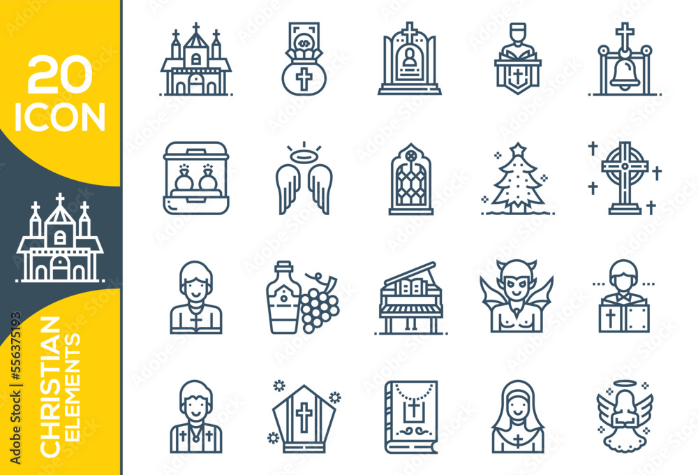 christian icon set design Stock Vector | Adobe Stock