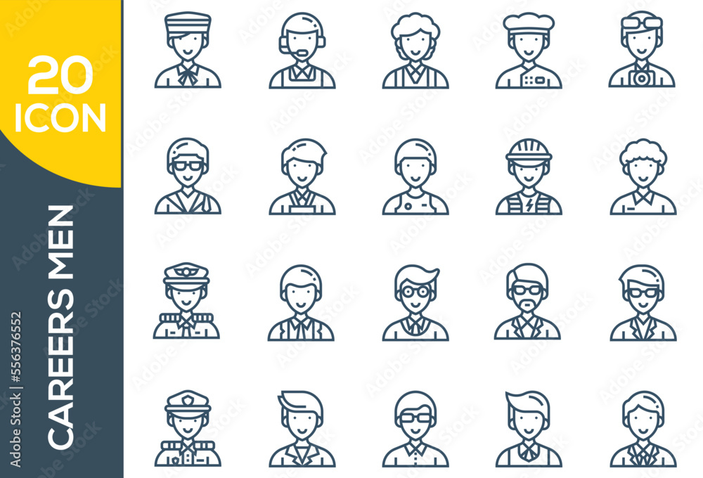 Doctor and Nurse line icons set. Vector illustration on a white ...