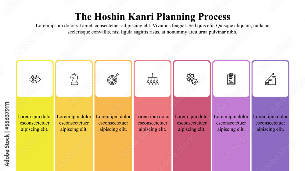 Infographic template of the Hoshin Kanri Planning Process with icon and ...