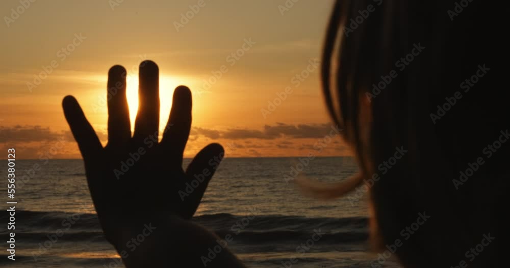 Happy boy in rays of the sun. 4-5 boy silhouette catching sun glare ...