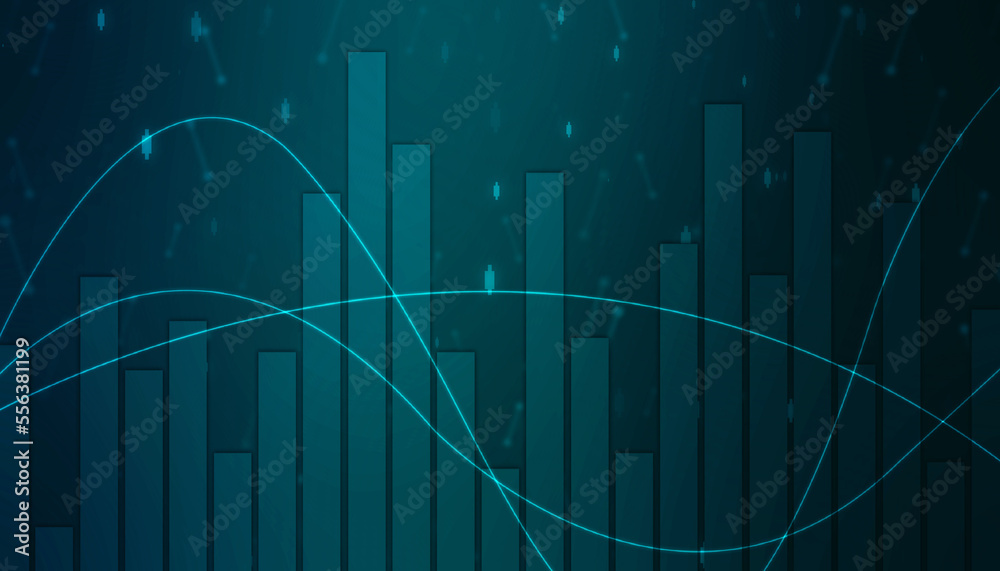 Business Growth graph on technology background, Futuristic raise arrow ...