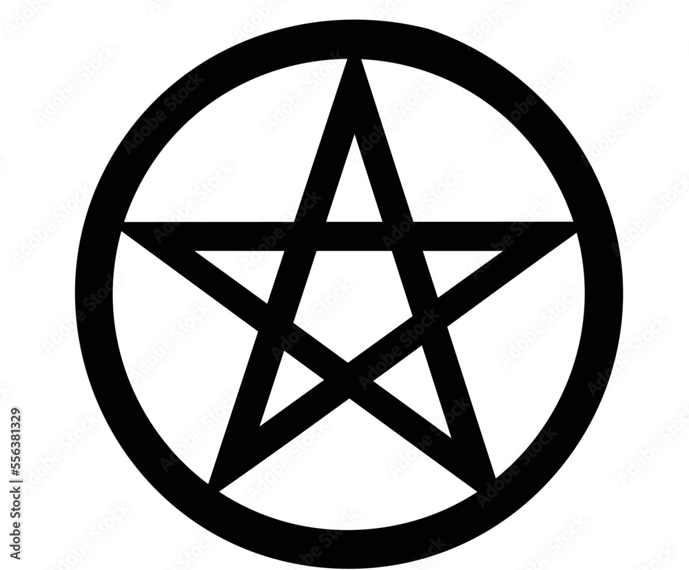 Wicca pentagram religious symbol. Isolated Flat Vector Illustration ...