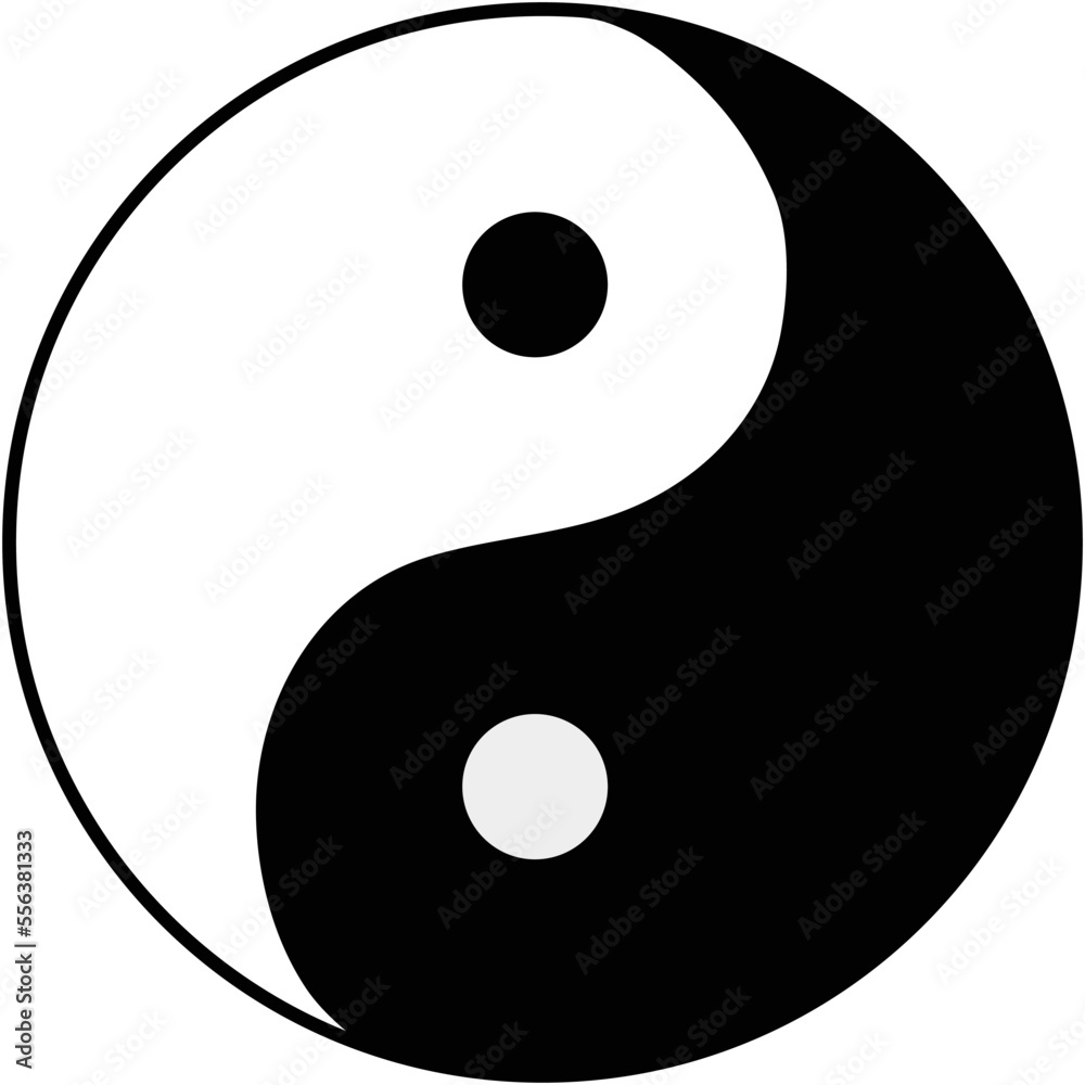 Taoism religious symbol. Isolated Flat Vector Illustration Stock Vector ...