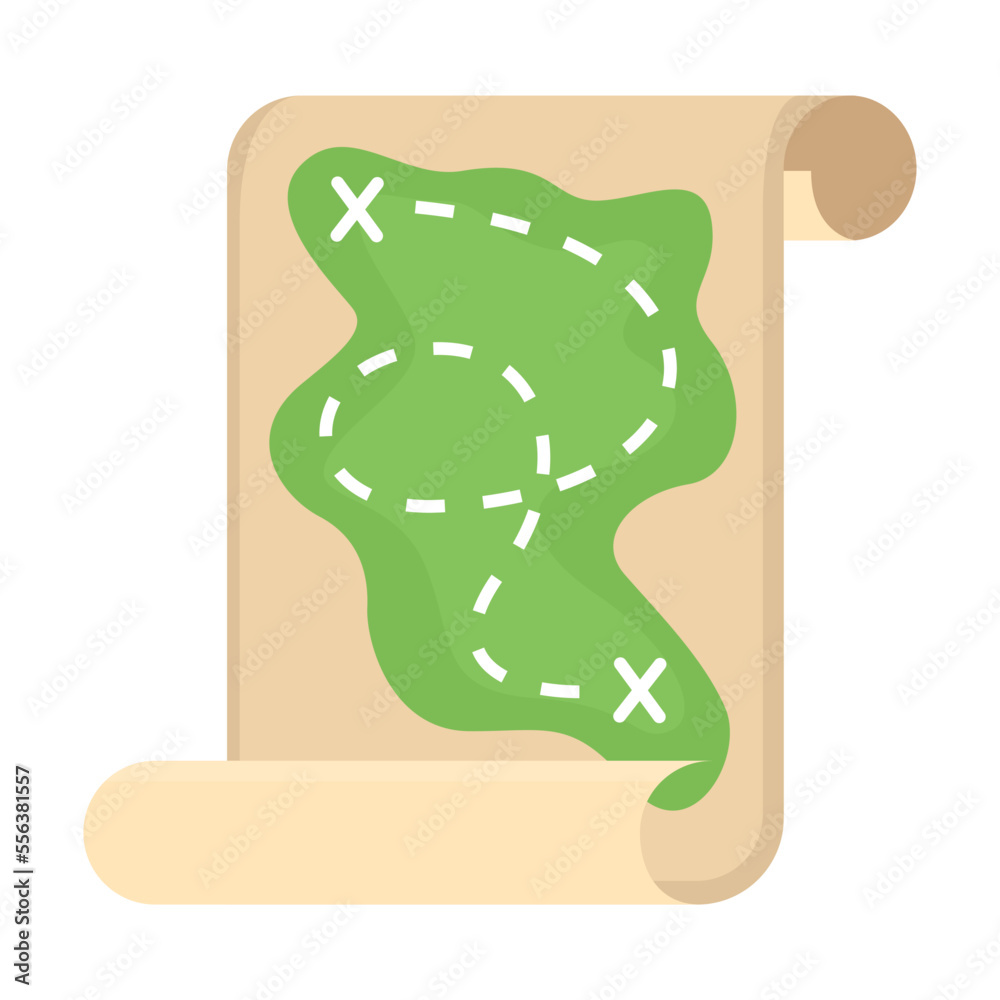 Map of paper vector illustration. Cartoon drawing of guidebook with ...