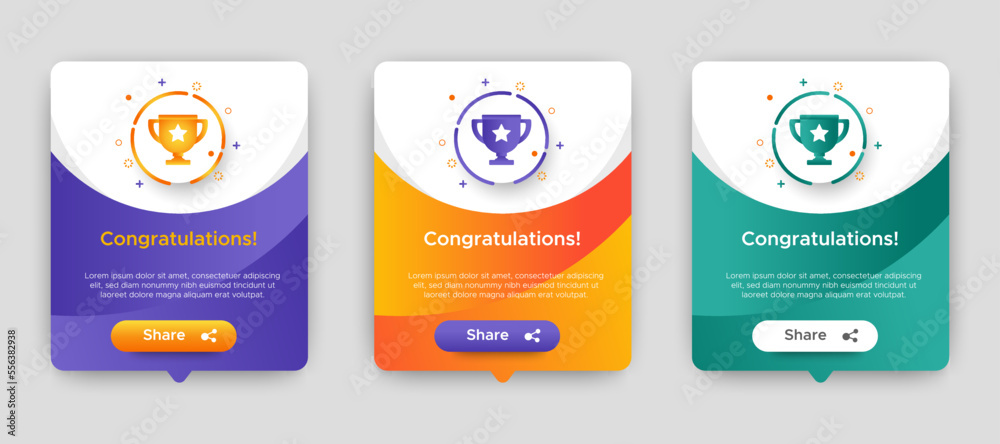 congratulations pop up banner with flat design on white background ...