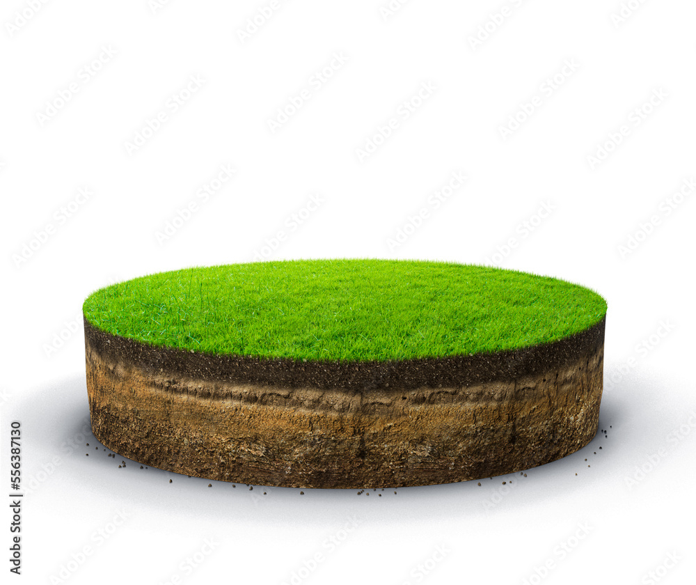 Isometric green grass land isolated on white background. empty grass ...