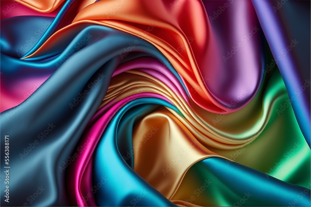 Rainbow colored silk background, abstract luxury cloth. Stock ...