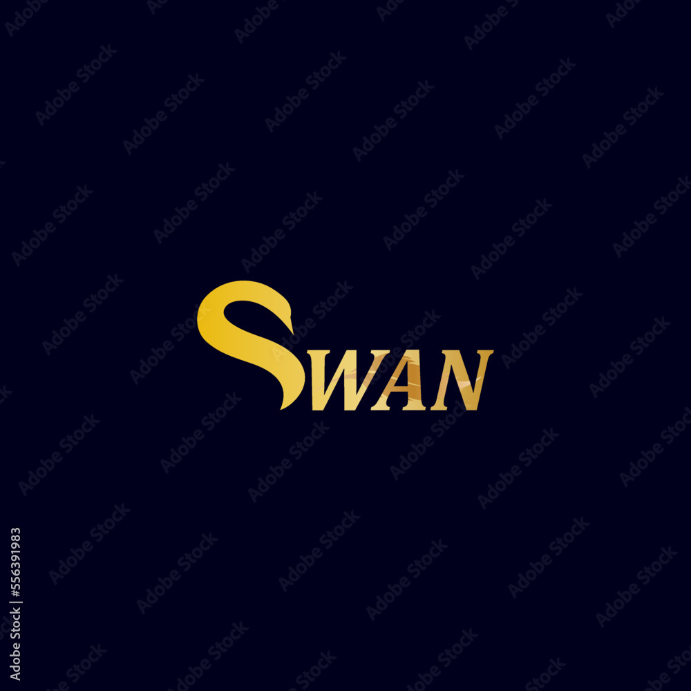 swan lettering vector illustration for an icon, symbol or logo. Swan ...