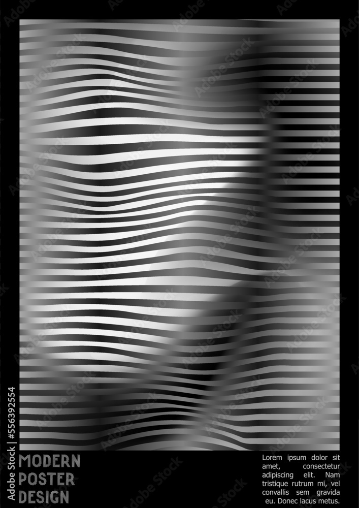 Geometrical Poster Design with Optical Illusion Effect. Minimal ...