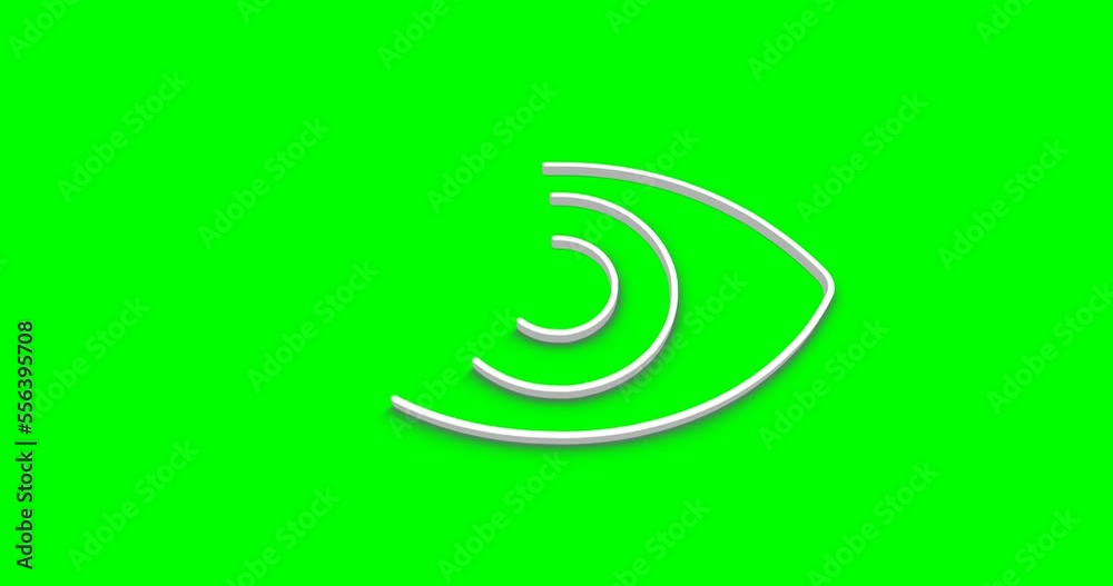 Eye Sign Symbol isometric icon. Animation of 3D white line symbol sign ...