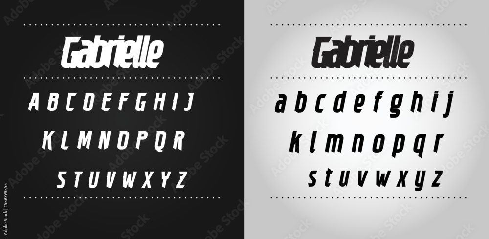 Modern minimal abstract technology science alphabet font. digital space ...