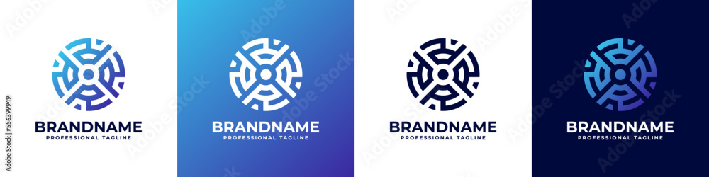 Multiple Letter R Technology Logo, Letter R Propeller Logo, Letter R ...