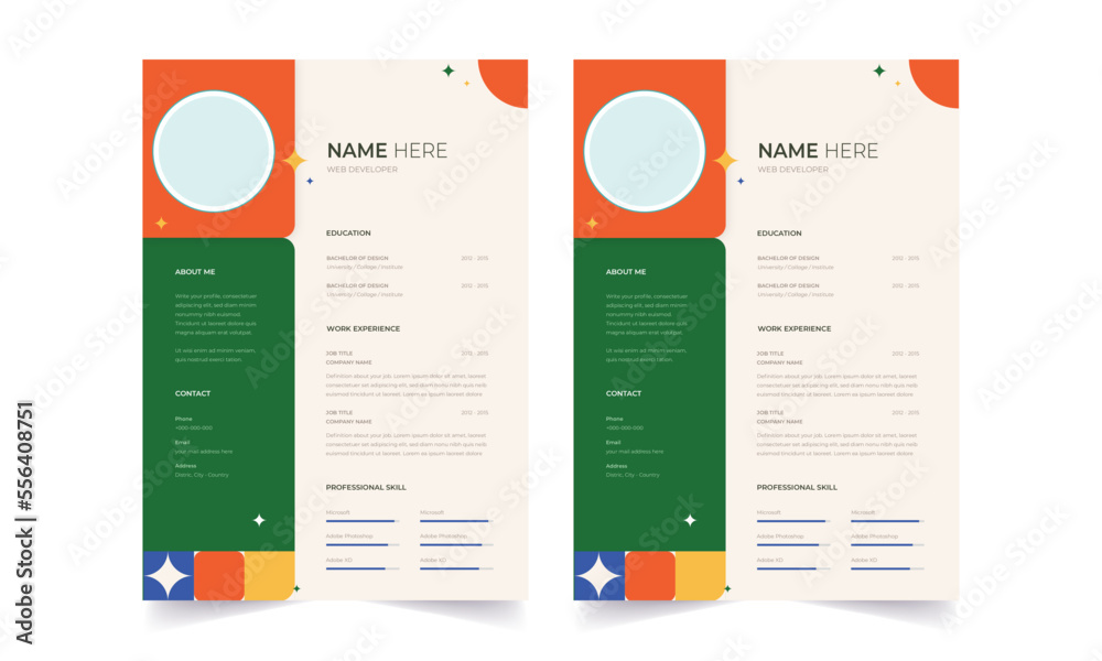 Professional Resume CV Template Layout. Beautiful CV / Resume template ...