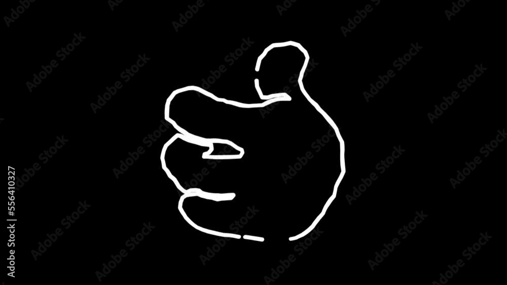 Hand Sign icon sign or symbol animation. White Highlight Elements ...
