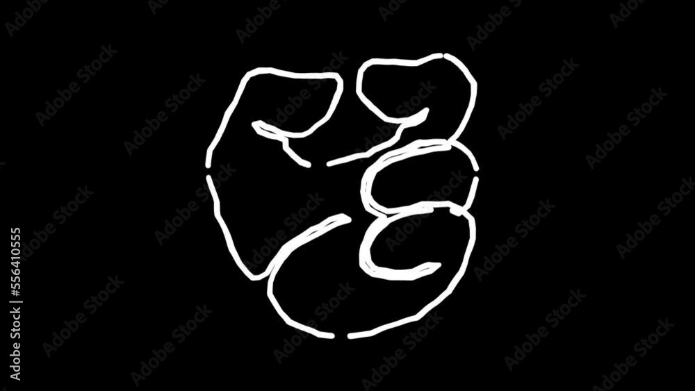 Hand Sign icon sign or symbol animation. White Highlight Elements ...