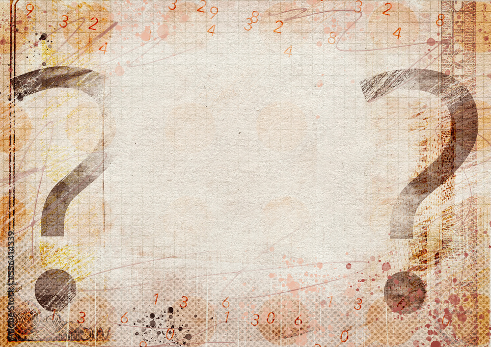 Abstract retro old background with question marks and copy space ...