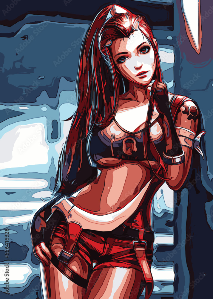 Vetor Do Stock Sexy Lady Animation Illustration Poster Image A