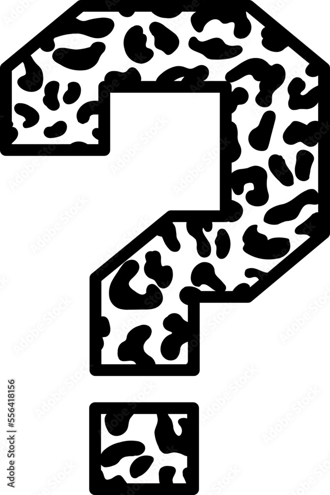 Leopard Font Alphabet Symbol Question Mark Stock Vector | Adobe Stock