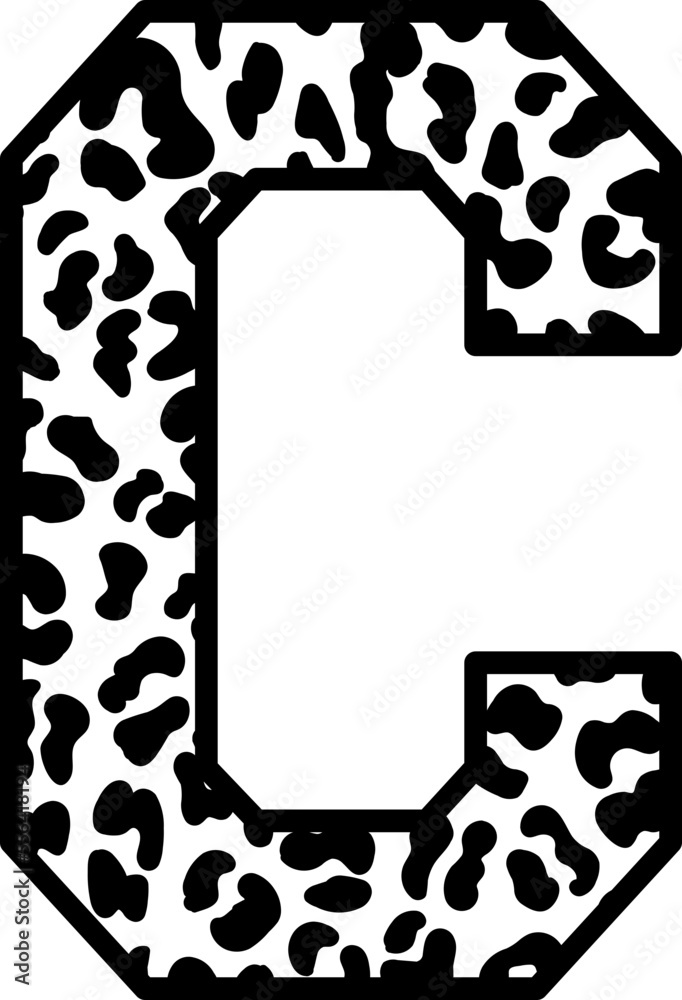 Leopard Font Alphabet C Stock Vector | Adobe Stock