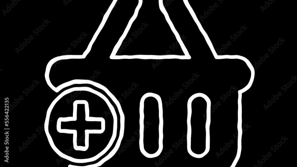 White Highlight Elements. Doodle loop animation. doodle style on ...