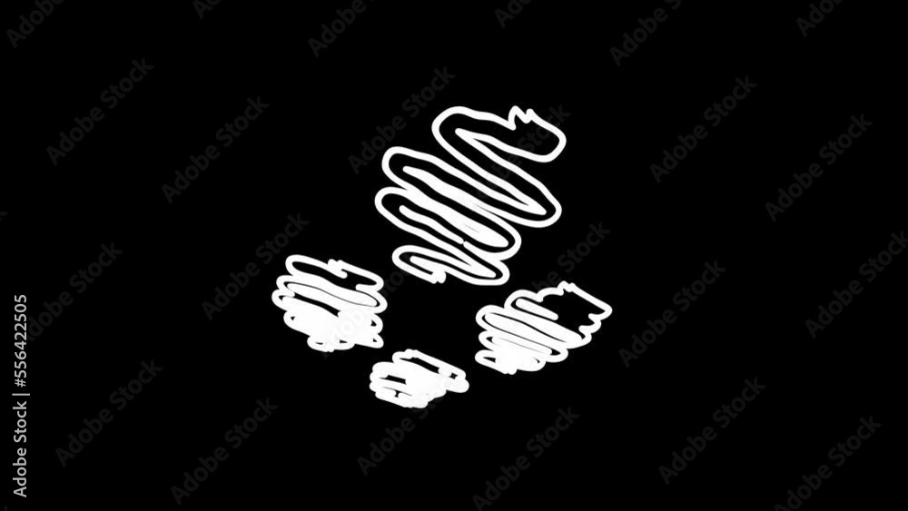 White Highlight Elements. Doodle loop animation. doodle style on ...